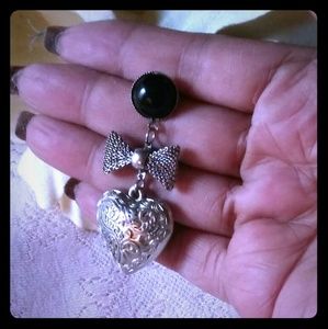 Jewelry | Vintage Bow Heart Dangle Lapel Pin | Poshmark